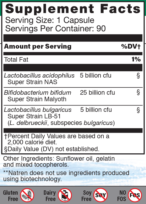Natren Healthy Trinity, Multi-Probiotic Capsules, Vegan