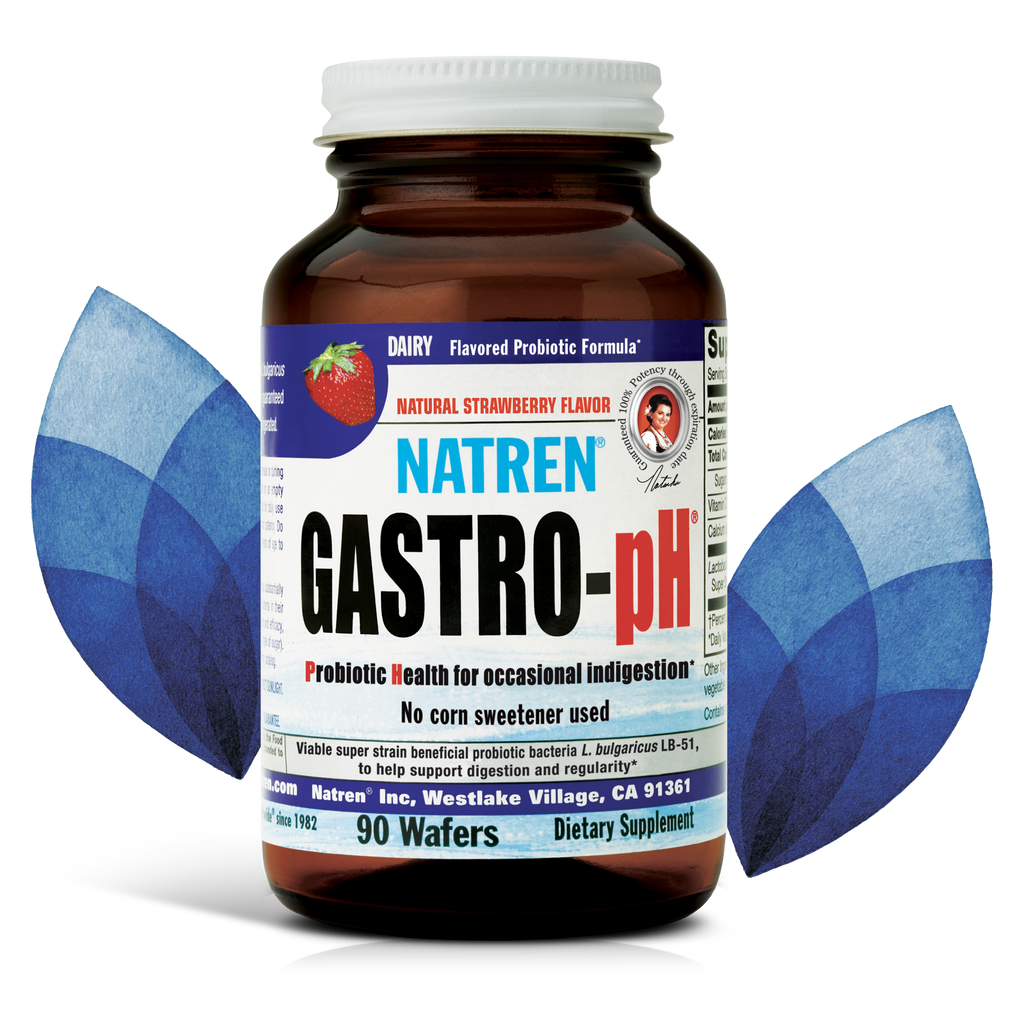Natren Gastro-Ph, Probiotic Chewable Wafers, Aids Indigestion, Dairy